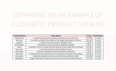 Free Product Catalog Templates For Google Sheets And Microsoft Excel Slidesdocs