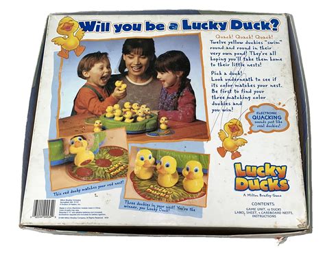Vintage 1994 Lucky Ducks Motorized Game By Milton Bradley Color Match