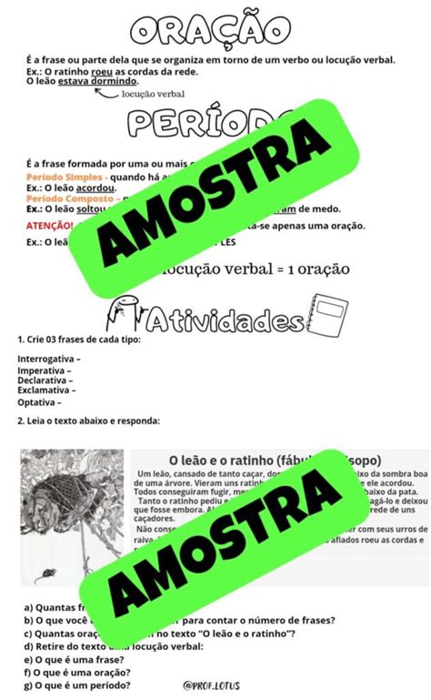 FRASE ORAÇÃO E PERÍODO Educa Market