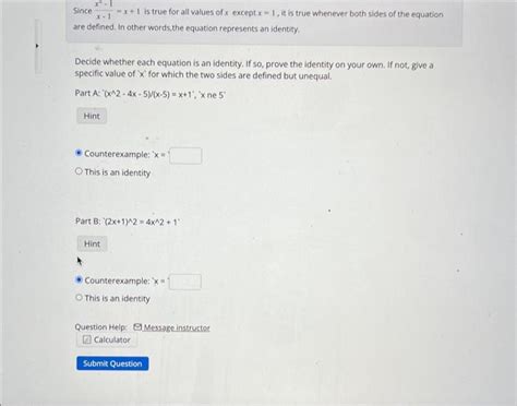 Solved Since X1x21 X 1 Is True For All Values Of X Except Chegg