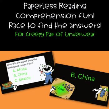 Creepy Pair Of Underwear Reading Comprehension White Board Races