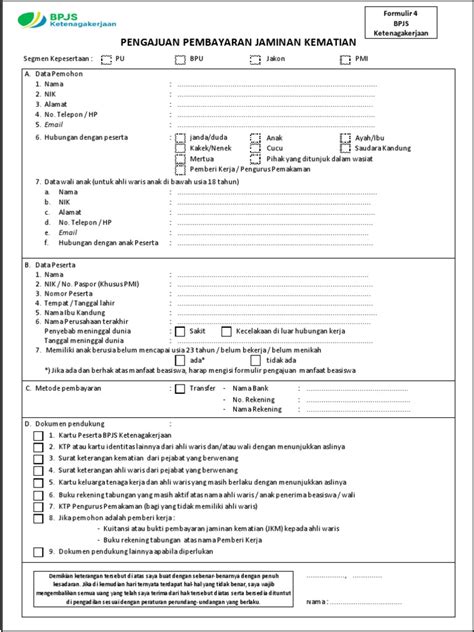 Formulir 4 Klaim Jkm Pdf