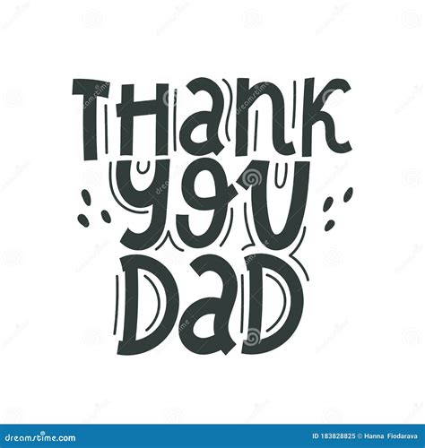 Thank You Dad Hand Drawing Lettering Decoration Elements Colorful