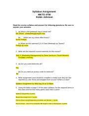 SyllabusassignKJ Docx Syllabus Assignment MKTG 4750 Kobie Johnson