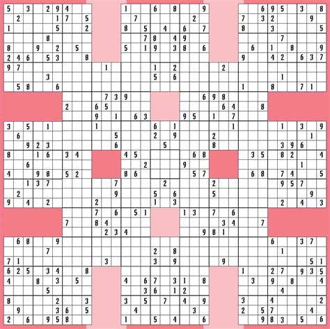 Printable Samurai Sudoku Grid Printable Jd