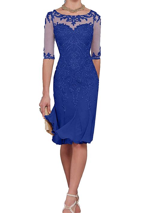 Half Sleeves Chiffon Lace Mother Of The Bride Dresses Angrila