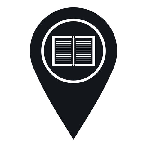 Map Pointer With Book Icon Simple Style 15211034 Vector Art At Vecteezy