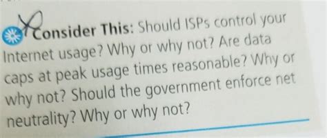 Solved Consider This Should ISPs Control Your Internet Chegg Com