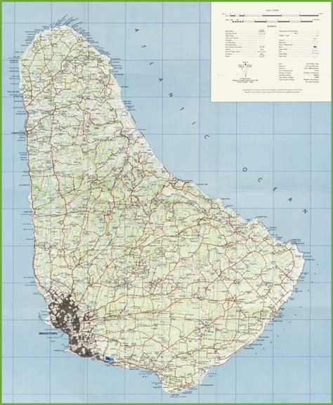 Large Detailed Tourist Map Of Barbados Barbados Large Detailed