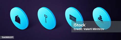 아이소메트릭 선박 골동품 보물 상자 해적 열쇠 및 자루 아이콘을 설정합니다 벡터 3차원 형태에 대한 스톡 벡터 아트 및 기타 이미지 3차원 형태 가득 찬 가방