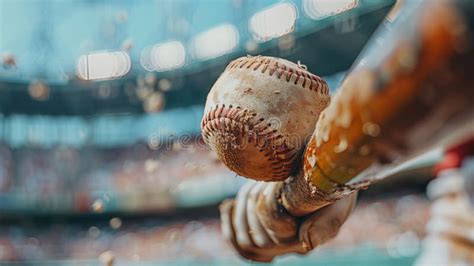 A Baseball Playerand X27 S Focused Grip On A Dusty Ball Stock