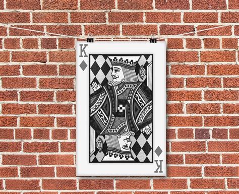 Playing Card Wall Art Playing Card Print Man Cave Decor King Of