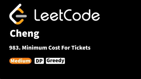 Leetcode 983 Minimum Cost For Tickets Youtube