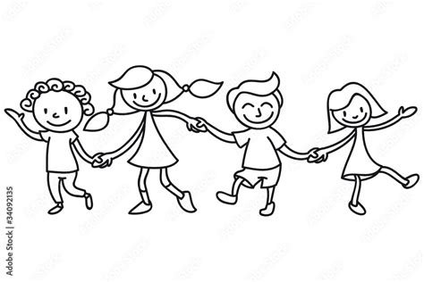 Kinder Freundschaft Ausmalbild Stock GamesAgeddon