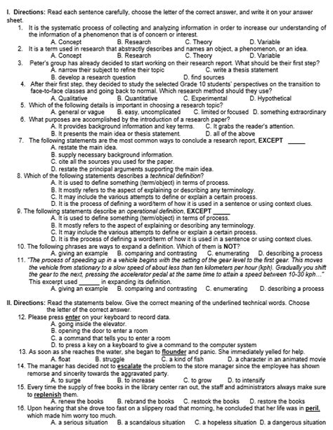 1 Directions Read Each Sentence Carefully StudyX