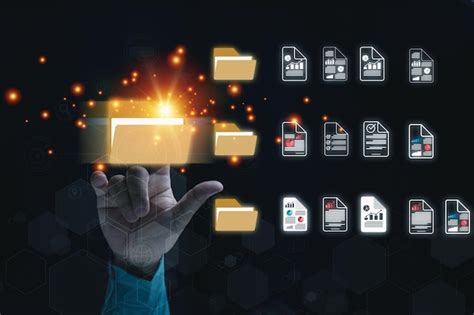 Premium Photo A Finger Pointing At Folder Documents For Management Paperwork Paperless By