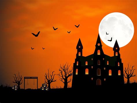 Joyeux Fond D halloween Avec Une Belle Maison Hantée Et Des Arbres