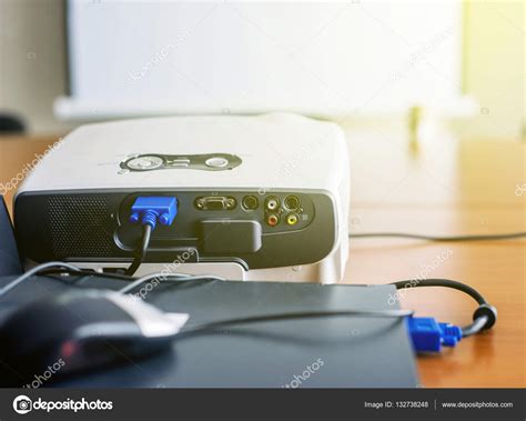 Projector Connected To Laptop In Presentation Room Stock Photo By Ifeelstock