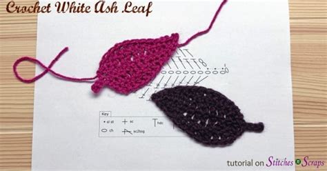 Crochet White Ash Leaf Pattern Stitches N Scraps