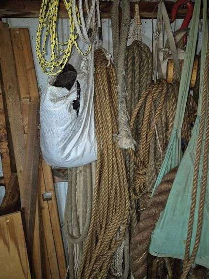 Large Selection Of Rope Of Various Kinds Pullys Straps Etc Mark Van Hook Auctioneer