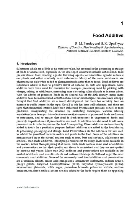 Pdf Food Additive