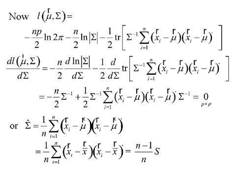 Maximum Likelihood Estimation Multivariate Normal Distribution The Method
