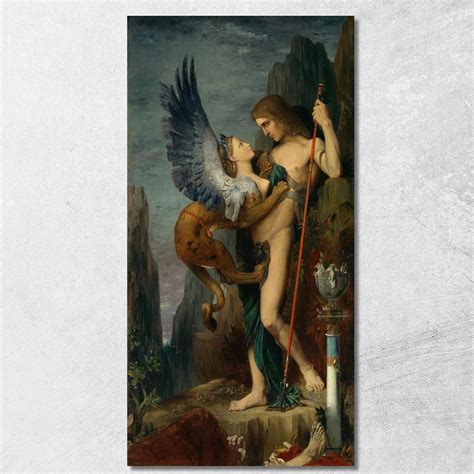 Oedipus And The Sphinx Gustave Moreau Canvas Print