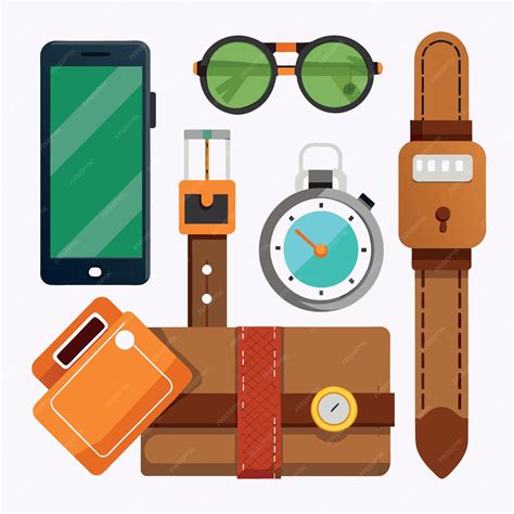 Premium Vector Top View Of Everyday Carry Objects Made By Brown