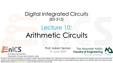 Vlsi Lecture 10a Arithmetic Circuits Youtube