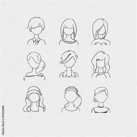 Beautiful Woman Face Hand Drawn Vector Illustration Stock Vector