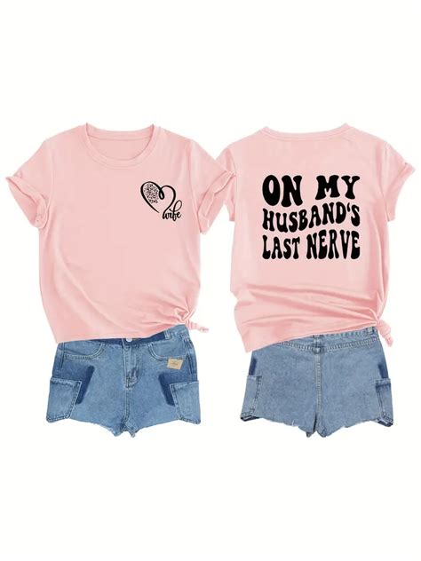 Casual T Shirt Plus Size Women S Plus Slogan Heart Print Temu Australia