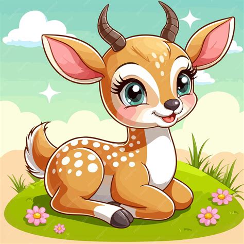 Premium Vector Cute Antelope Vector Cartoon Illustration
