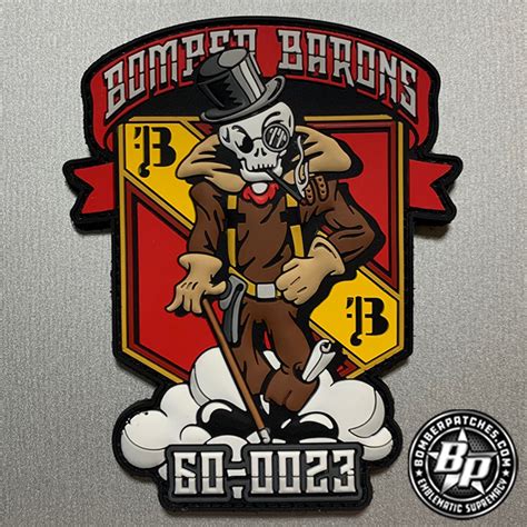B 52 Aircraft 60 0023 Bomber Barons Nose Art Patch Color Pvc Bomber