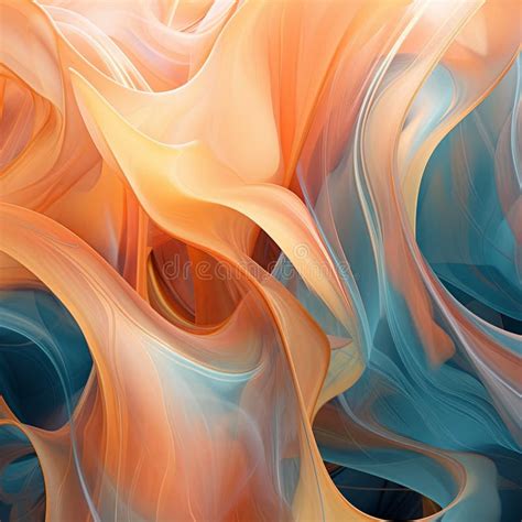 Vibrant Glowing Translucent Waves In Blue And Orange Tones Stock Image Image Of Abstract