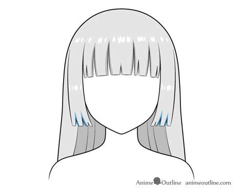 How To Draw Anime Hime Cut Hairstyle Animeoutline
