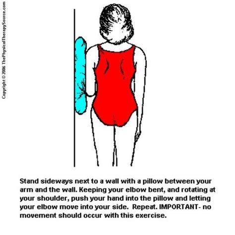 Shoulder Exercises From ThePhysicalTherapySource Shoulder Isometric External Rotation