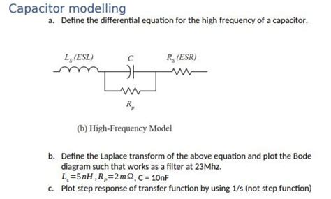 Solved Capacitor Modelling A Define The Differential Chegg