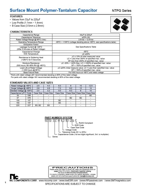 Tantalum Capacitor Voltage Codes Guide Pdf Capacitor Capacitance