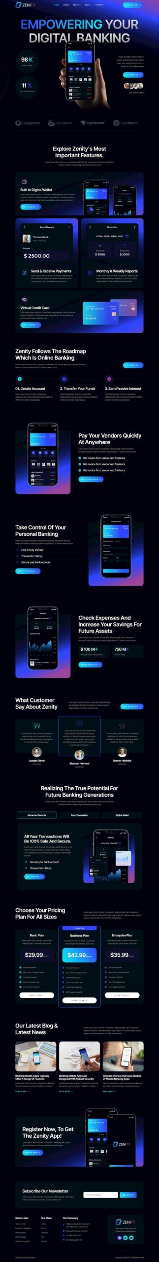 download zenity mobile app landing page elementor template kit