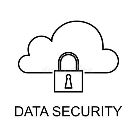 Cloud Security Outline Icon Element Of Data Protection Icon With Name