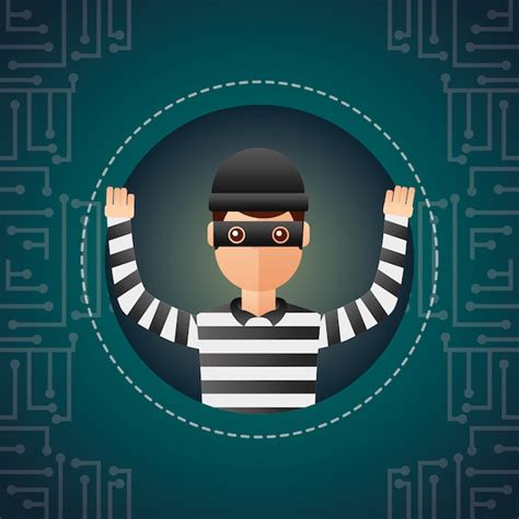 premium vector cyber security thief character hacker