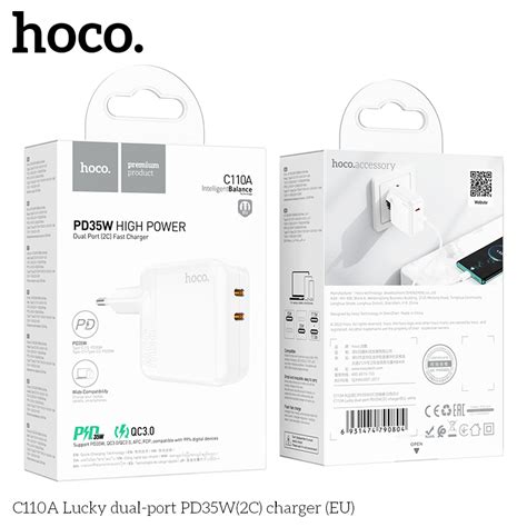 Cốc Sạc Hoco C110a Lucky Dual Port Pd35w 2c