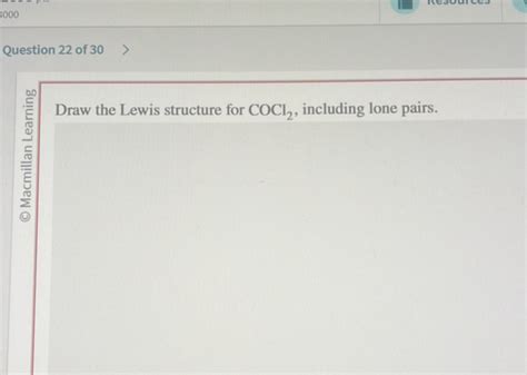Question 22 Of 30 Draw The Lewis Structure StudyX