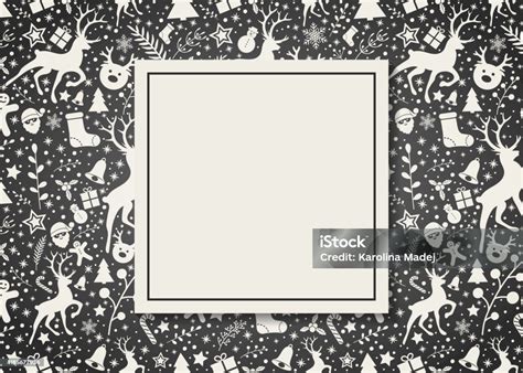 Desain Template Kartu Ucapan Natal Dengan Karangan Bunga Dan Dekorasi