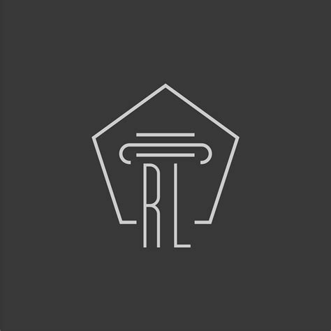 Initial Monogram Rl With Monoline Pillar Logo Design 10805426 Vector