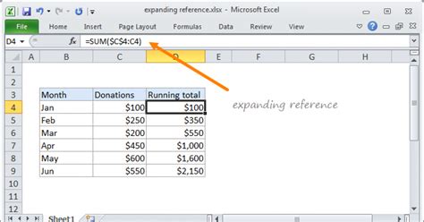 Excel Expanding Reference Exceljet