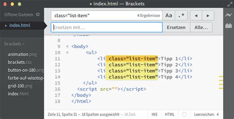 Open Source Code Editor Brackets Stil Mit Stil