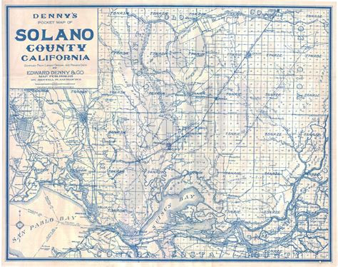 Dennys Pocket Map Of Solano County California Compiled From Latest Official And Private Data
