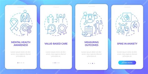Premium Vector Behavioral Trends Blue Gradient Onboarding Mobile App Screen