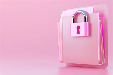 Premium Photo File Folder And Padlock Illustration Privacy Concept On Color Background 3d Style